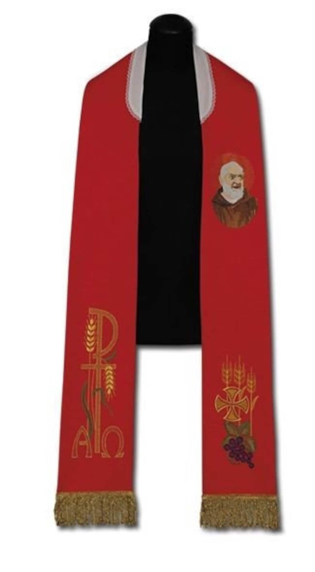 Father Pio Red Priest's Stole - Etsy