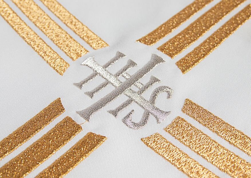 Chasuble Embroidered Cross With Ihs Symbol - Ecru (H7) - Etsy
