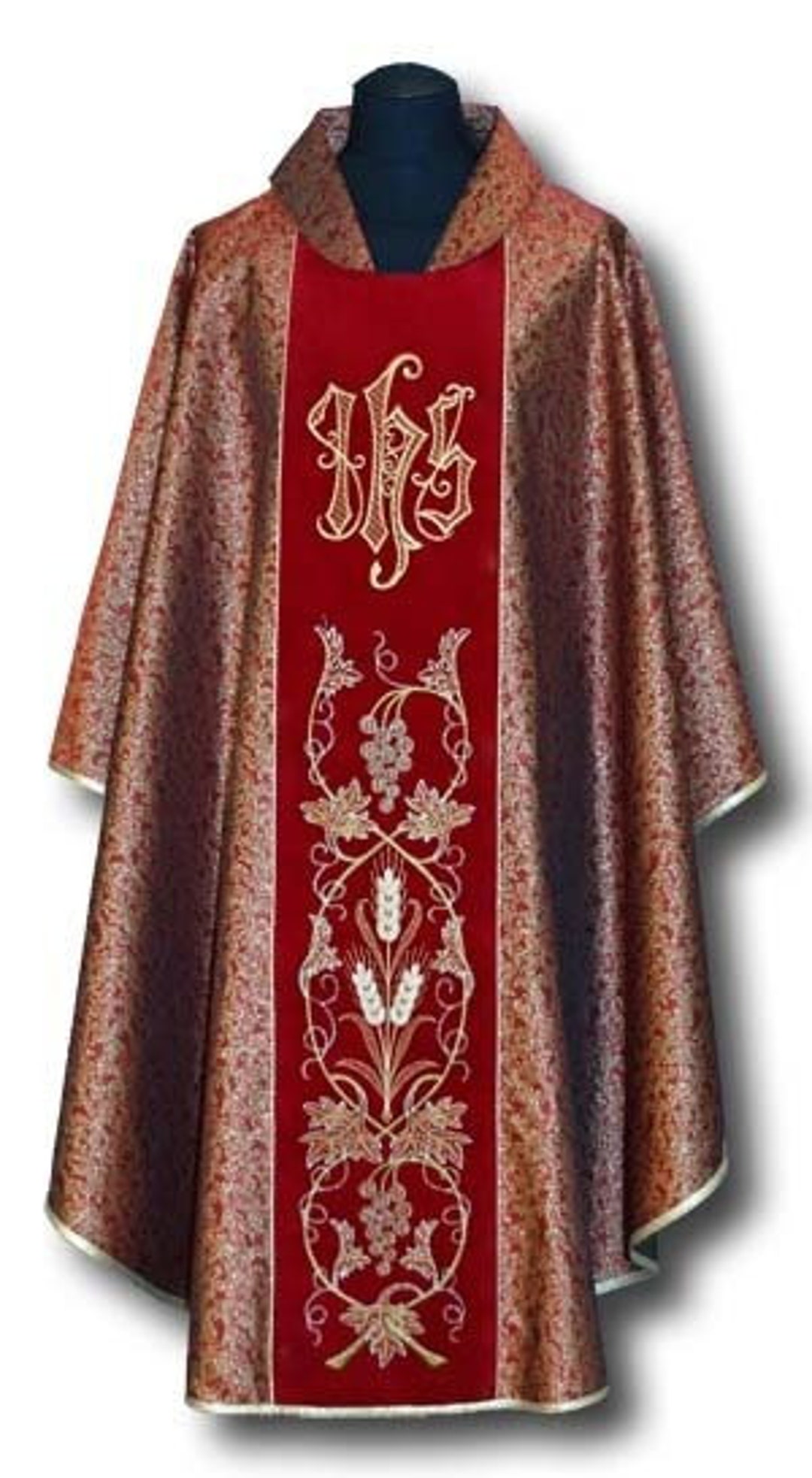 Embroidered Chasuble Red, Velvet Belt (007) - Etsy