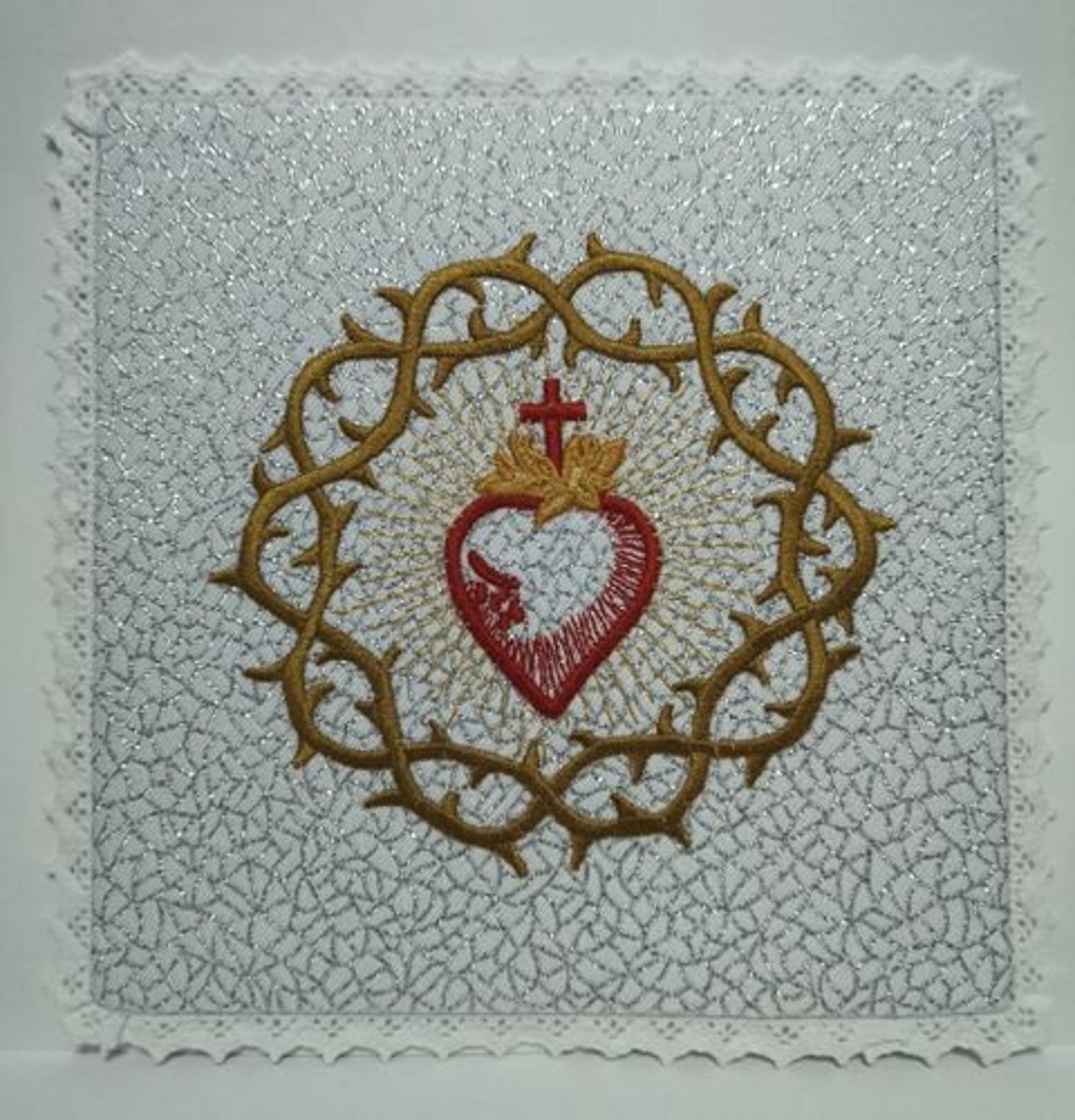 Chalice Pall - Sacred Heart of Jesus With Crown of Thorns - Etsy