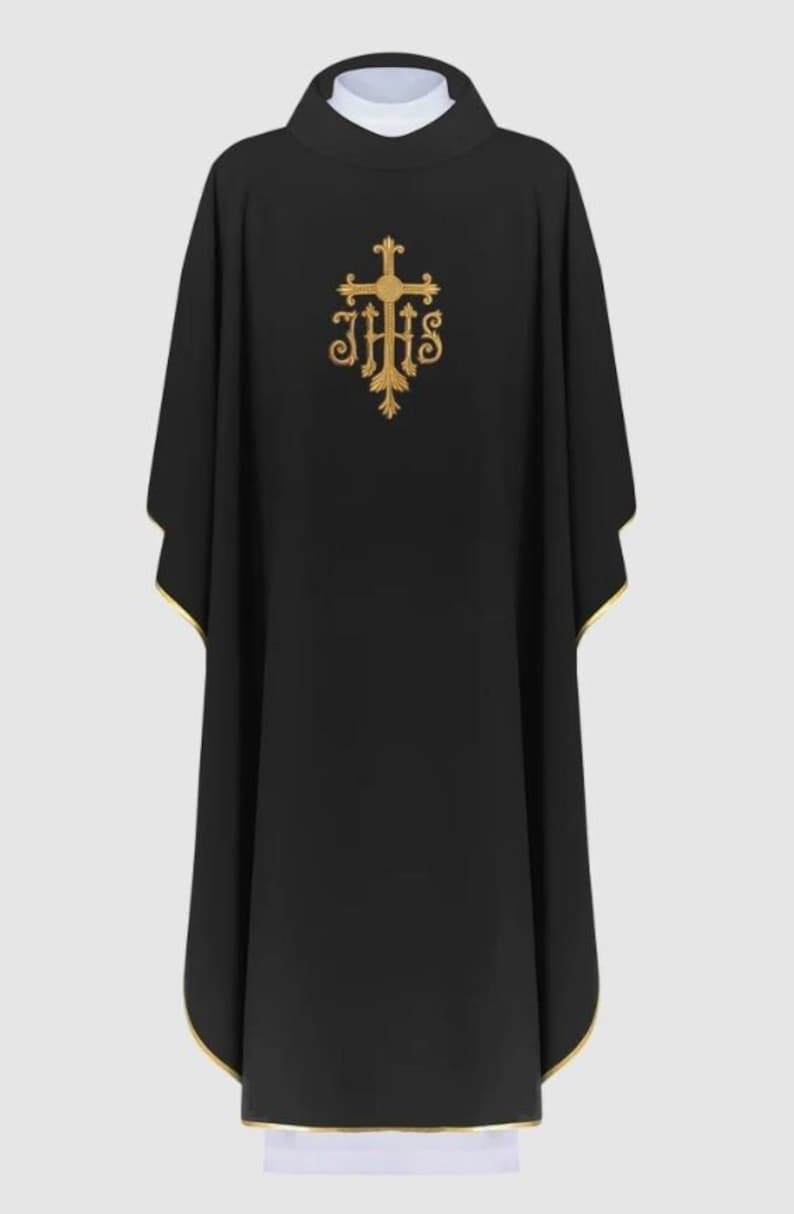 Chasuble Embroidered With Ihs Symbol - Black (H116) - Etsy