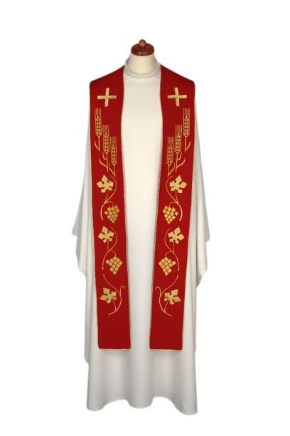 Embroidered Stole for Concelebration Liturgical Colors, Rich Embroidery ...