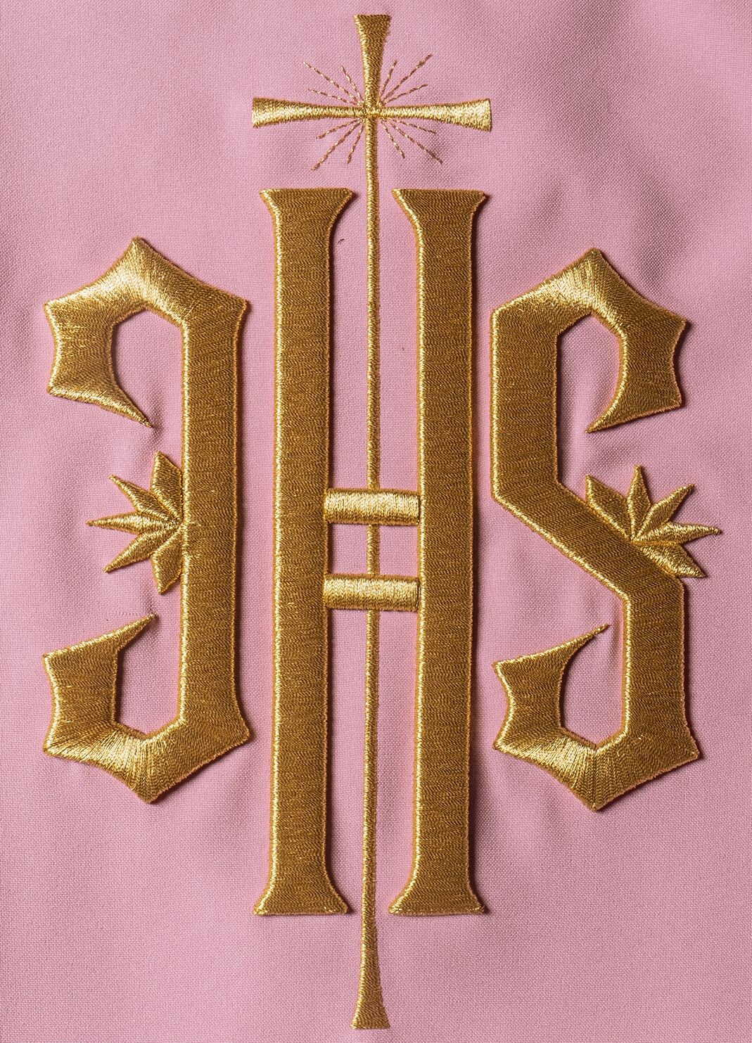 Embroidered Chasuble With Ihs Symbol - Pink (H5) - Etsy