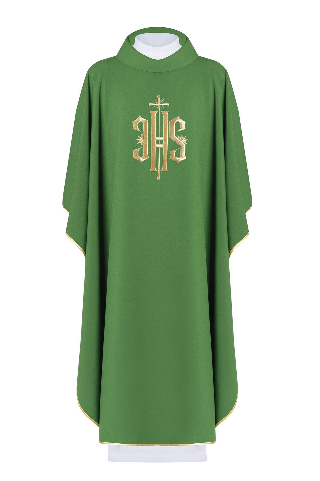 Embroidered Chasuble With Ihs Symbol - Green (H5) - Etsy