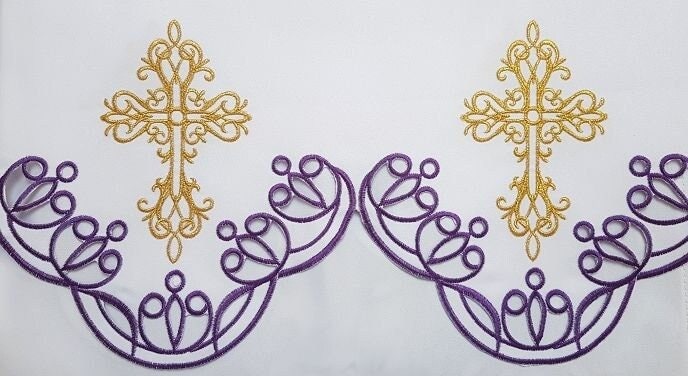 Altar Cloth - Embroidered Eucharistic Pattern - Etsy