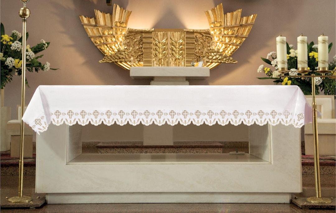 Altar Cloth With Embroidered Crosses (1H) - Etsy