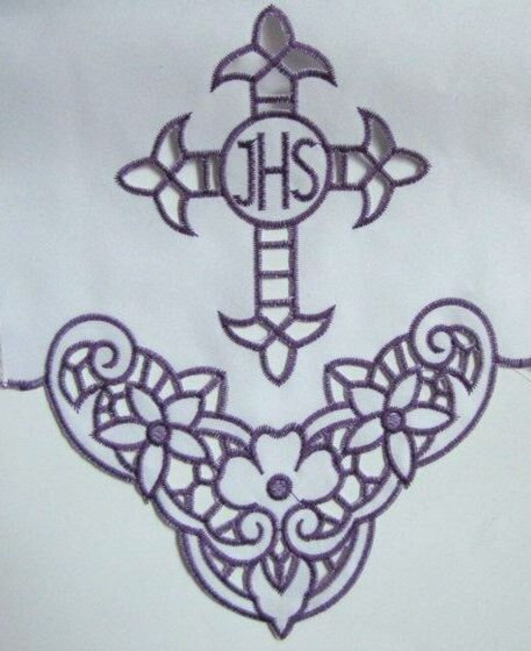 Embroidered Altar Cloth - Purple Ihs Cross (58) - Etsy