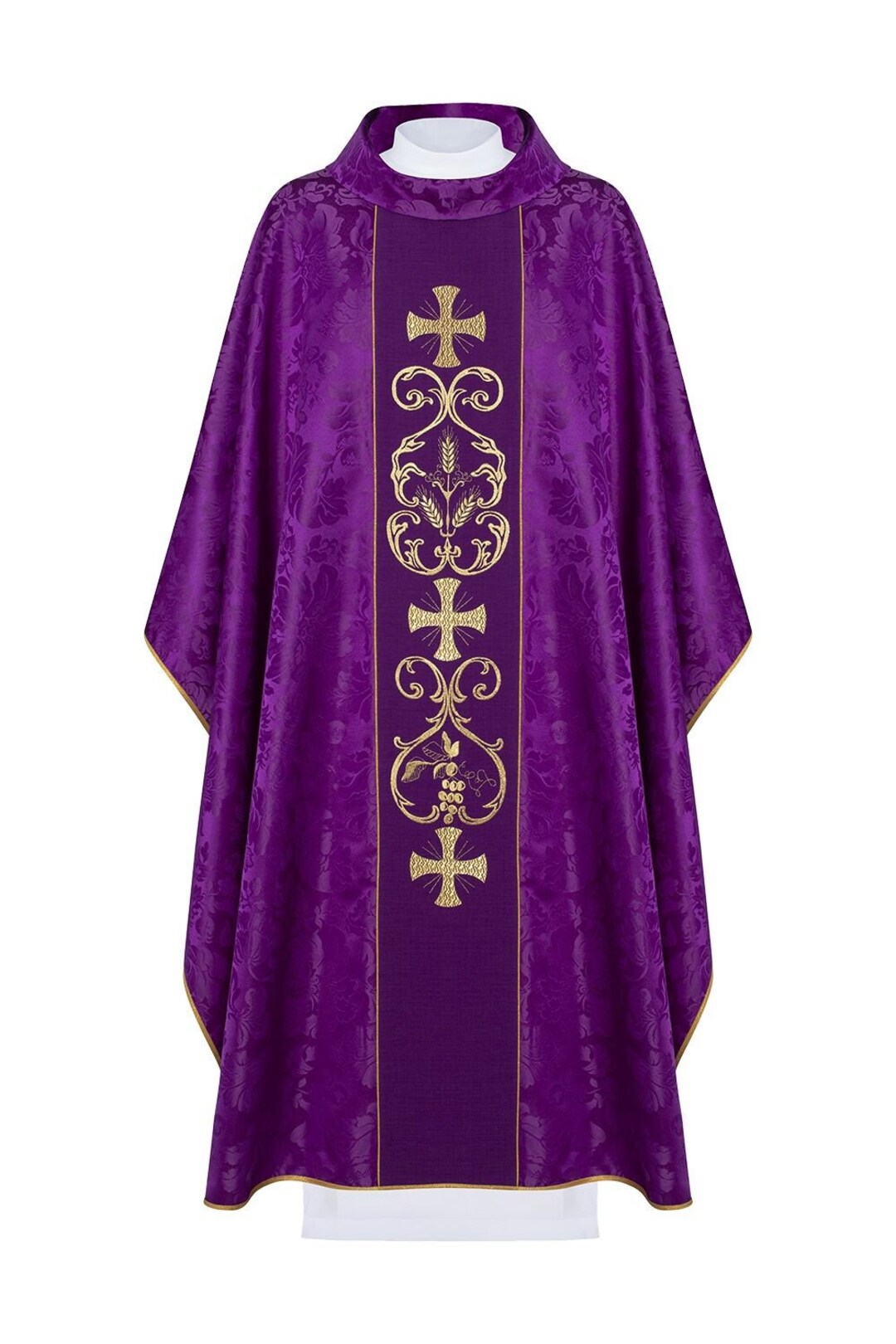 Embroidered Chasuble With Ihs and Pax - Purple (H36) - Etsy