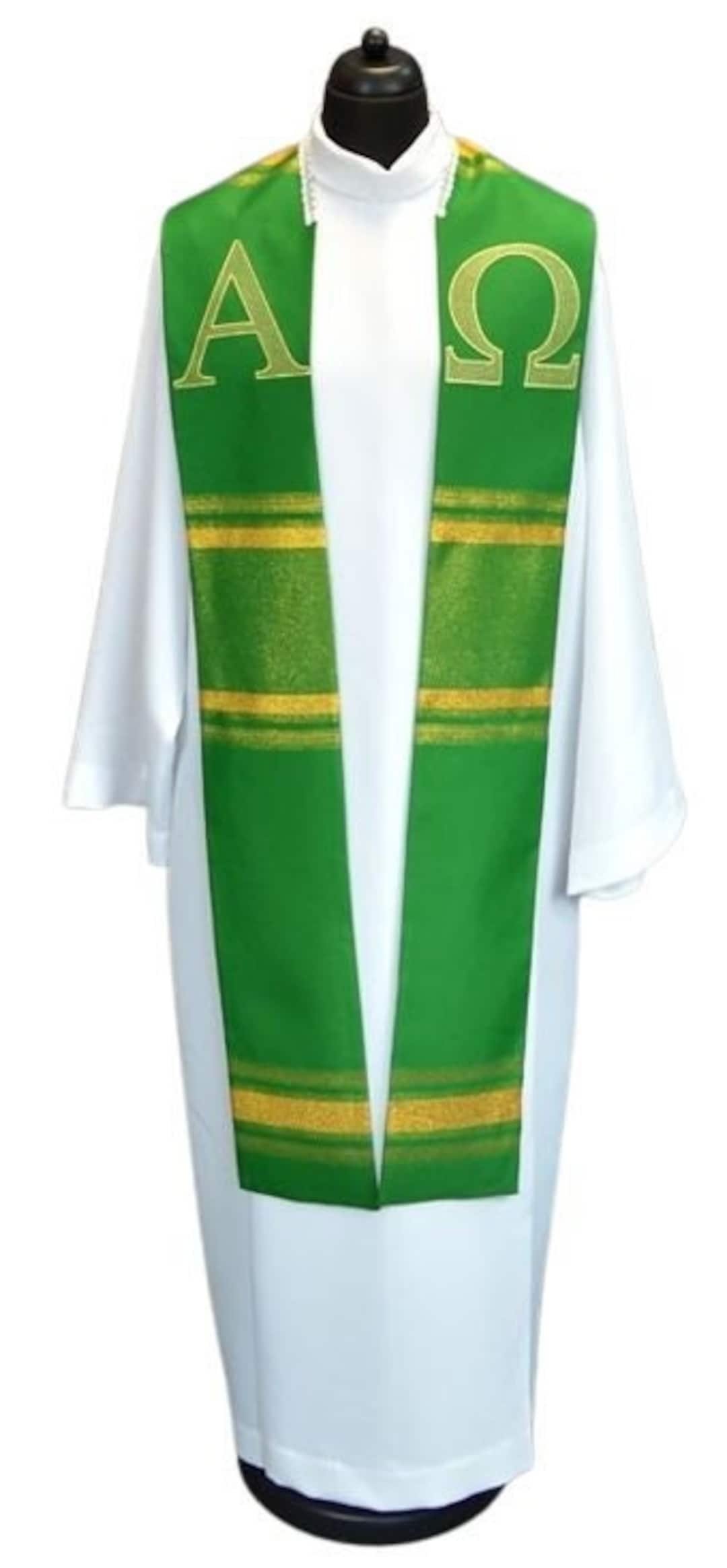 Alpha and Omega Green Stole - Etsy
