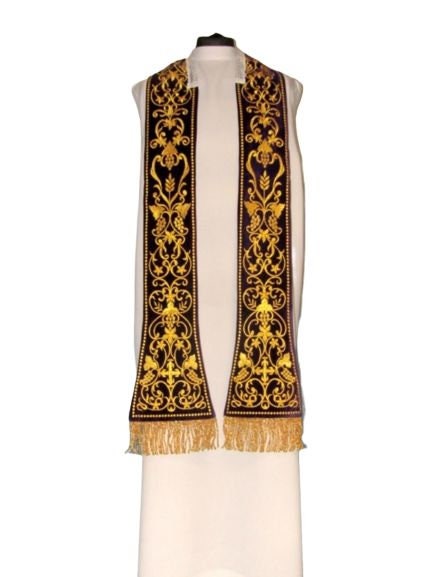 Embroidered Roman Stole Material Velvet Liturgical Colors - Etsy