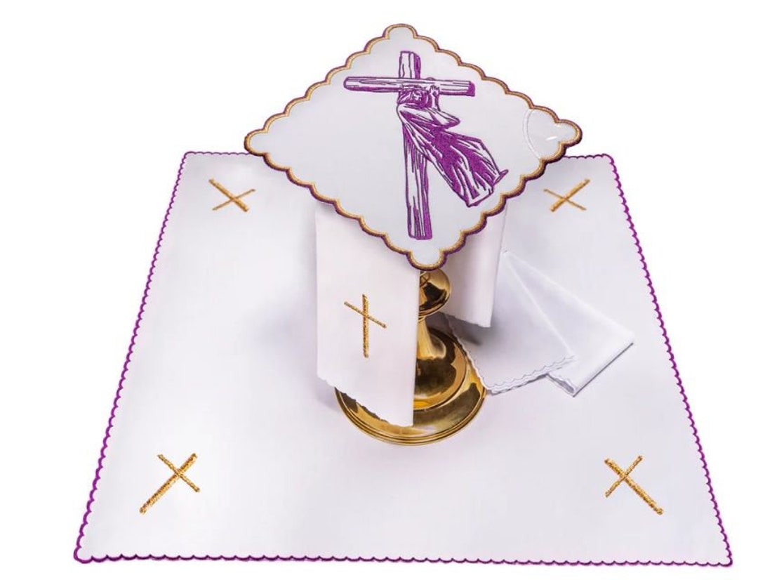 Embroidered Chalice Linen Set - Lord Jesus - Etsy