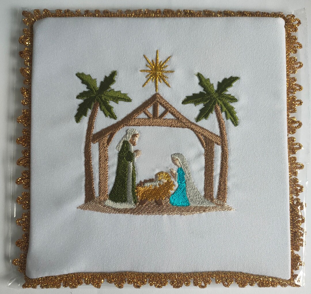 Chalice Pall Embroidered Christmas Symbol - Holy Family (37). - Etsy