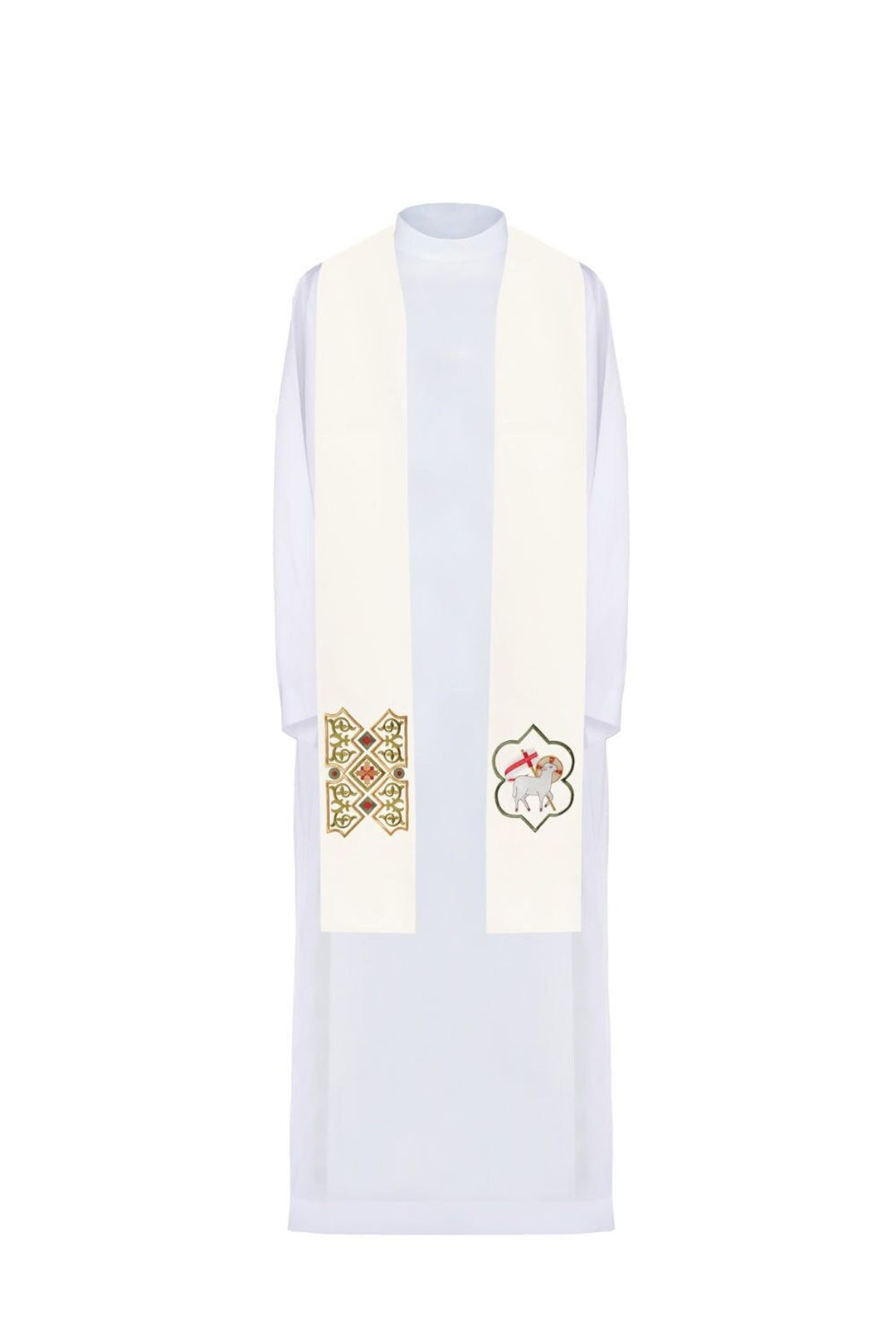 Embroidered Stole With the Motif of the Lamb - Agnus Dei - Etsy