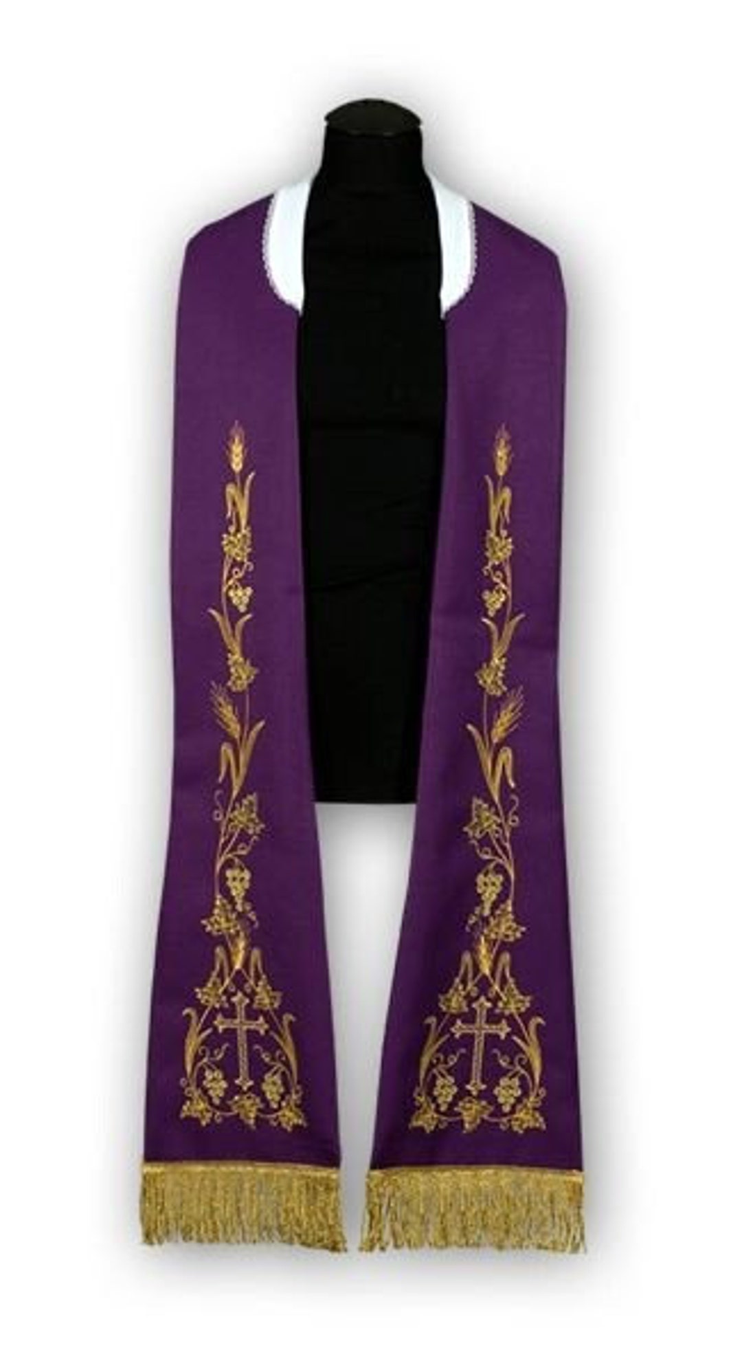 Purple Stole - Roman Pattern, Embroidered - Etsy