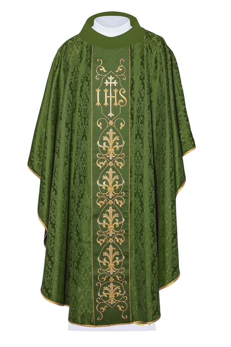 Chasuble Richly Embroidered Ihs - Green (H164) - Etsy