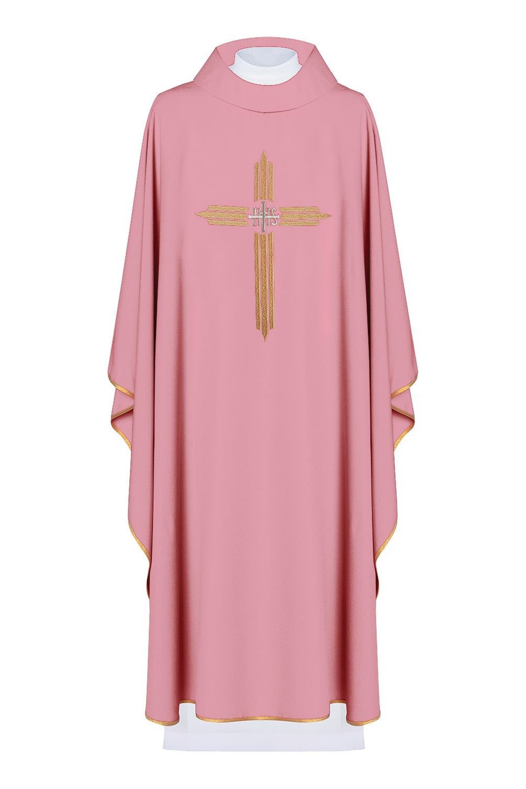Embroidered Chasuble Cross With Ihs Symbol - Pink (H7) - Etsy