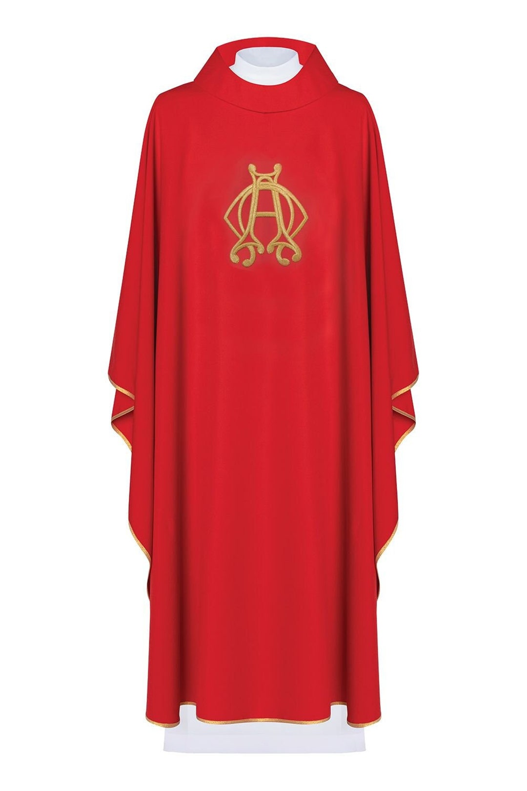 Embroidered Chasuble Alpha, Omega Red H140 - Etsy