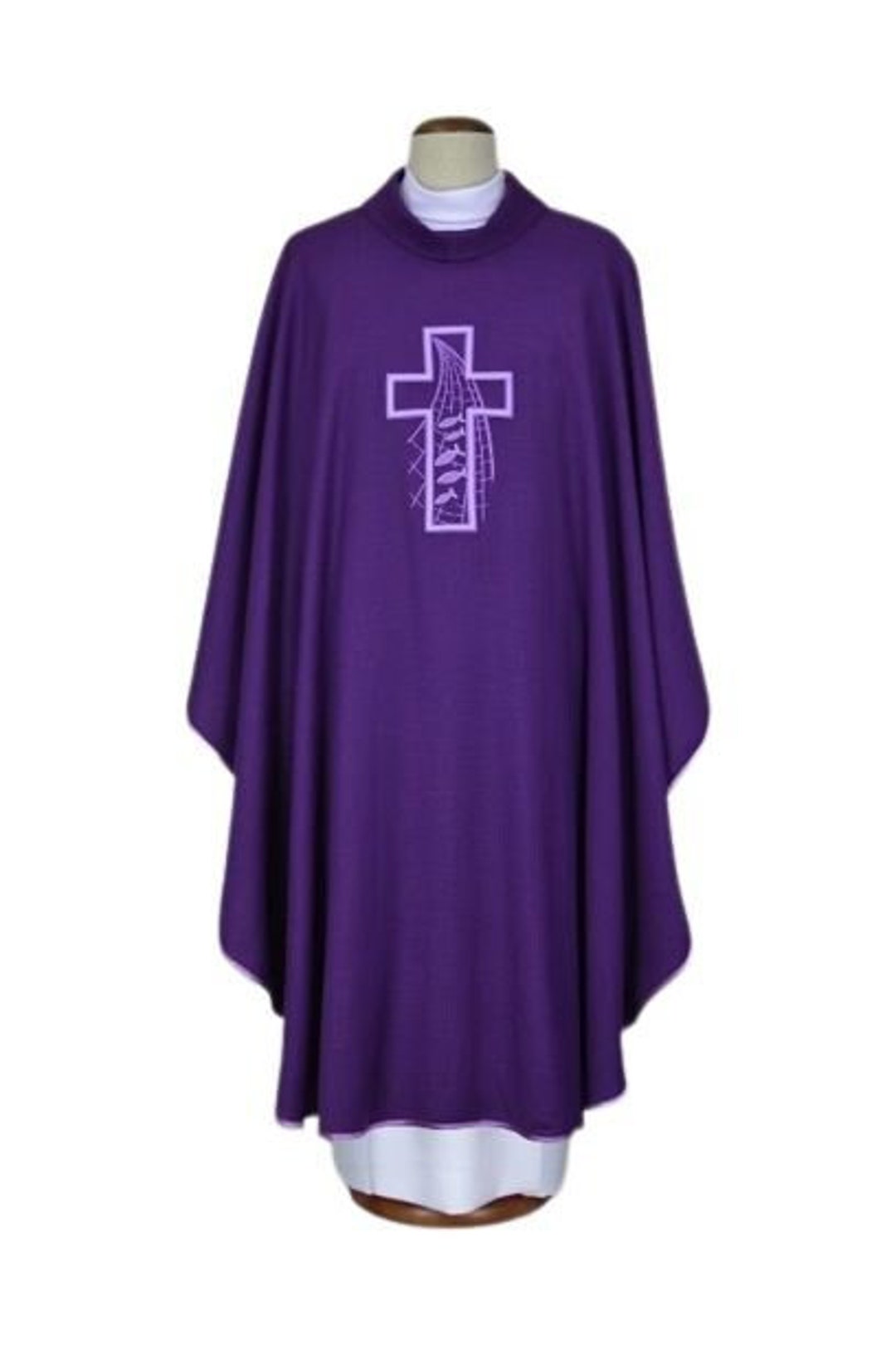 Purple Chasuble Embroidered - Linen Fabric (14) - Etsy