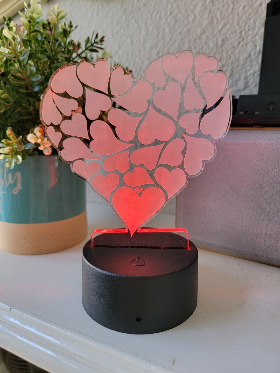 Custom Acrylic LED Light: Personalized Laser Engraved 4x4, 16 Color ...