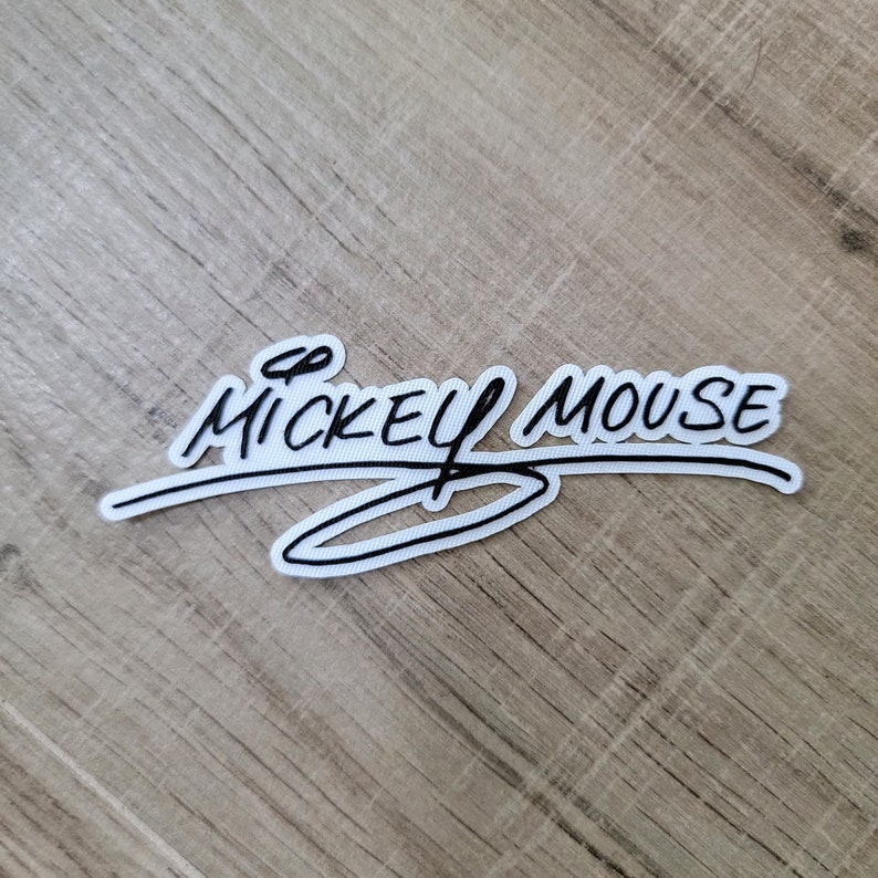 Custom Engraved Mickey Mouse Iron-on Signature Patch (4 Inch) - Etsy