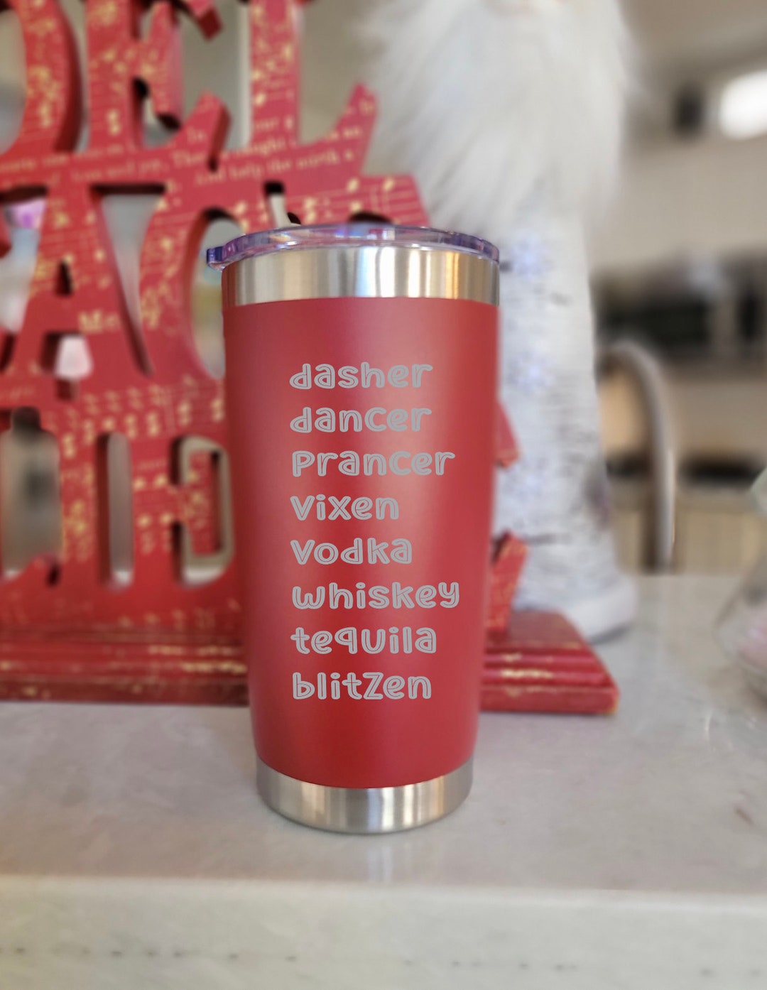 Custom Engraved Reindeer Tumbler Christmas Reindeer Drinks - Etsy