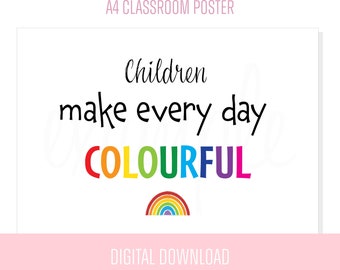 Rainbow Colors Classroom Poster, Classroom Decoration - Etsy