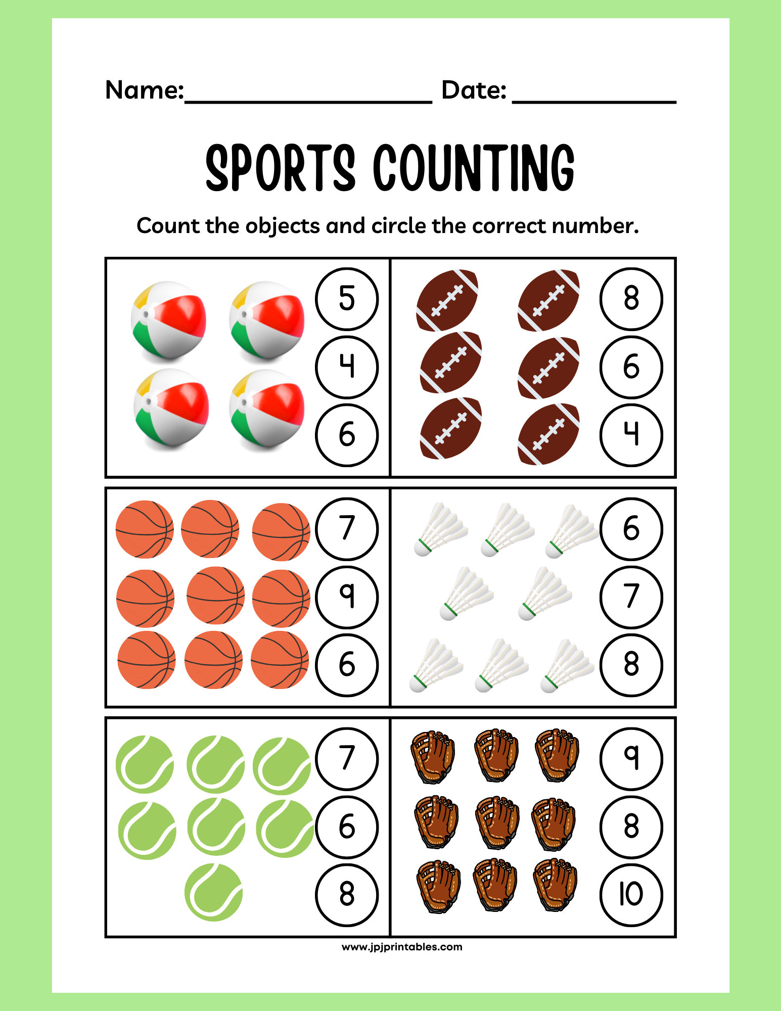 Preschool Learning Worksheets, 18 Pages of Numbers and Counting, Color ...