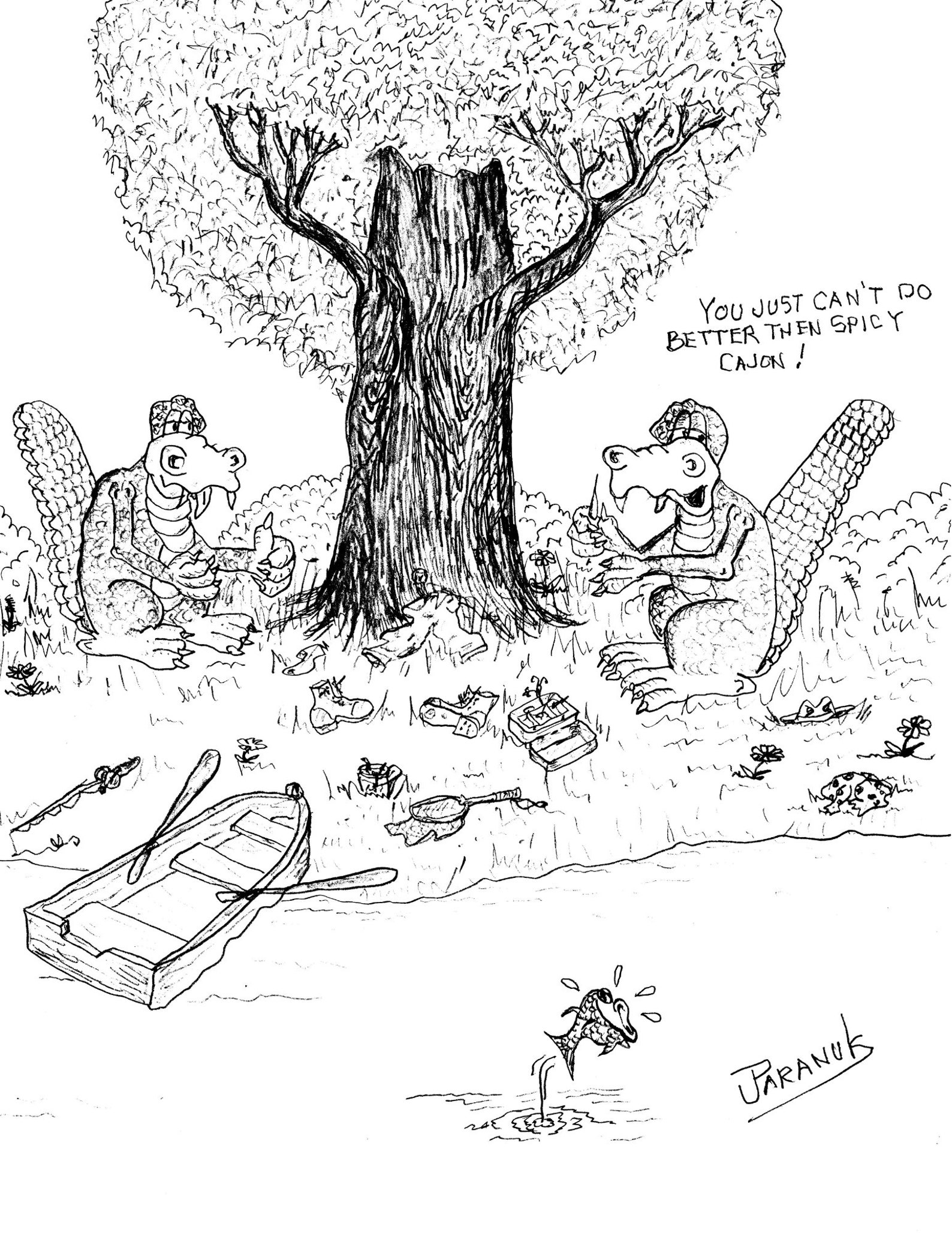 Handdrawn Coloring Sheets Wall Art Alligator Caveman JPJ - Etsy