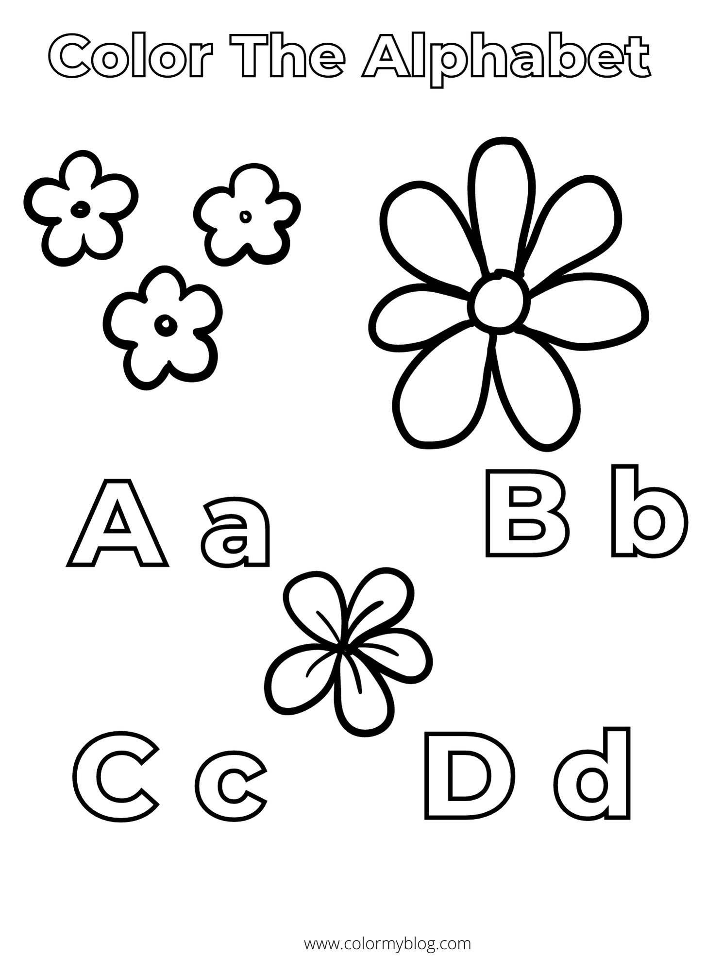 Color the Alphabet Coloring Sheet, Color Letter and Flowers, School ...