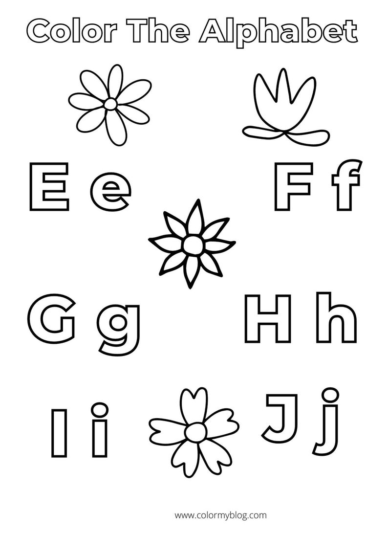 Color the Alphabet Coloring Sheet, Color Letter and Flowers, School ...