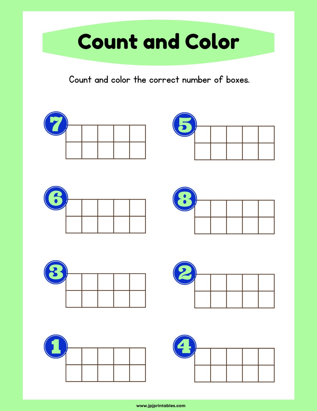 Count and Color Worksheets for Pre-k 2nd Grade, PDF Format, Printable ...