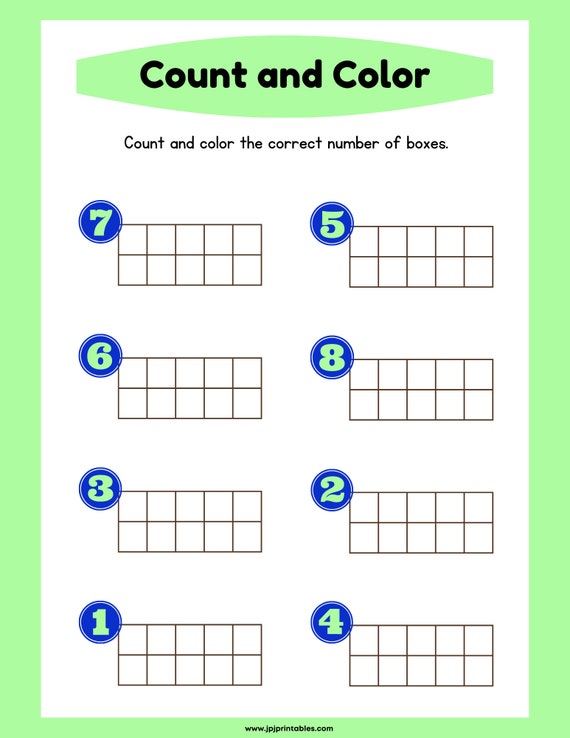 Count and Color Worksheets for Pre-k 2nd Grade PDF Format - Etsy