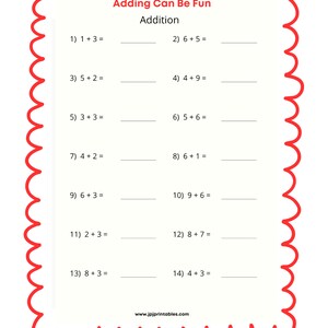 Adding Can Be Fun, Addition Math Worksheets, 5 Pages, PDF File Format ...