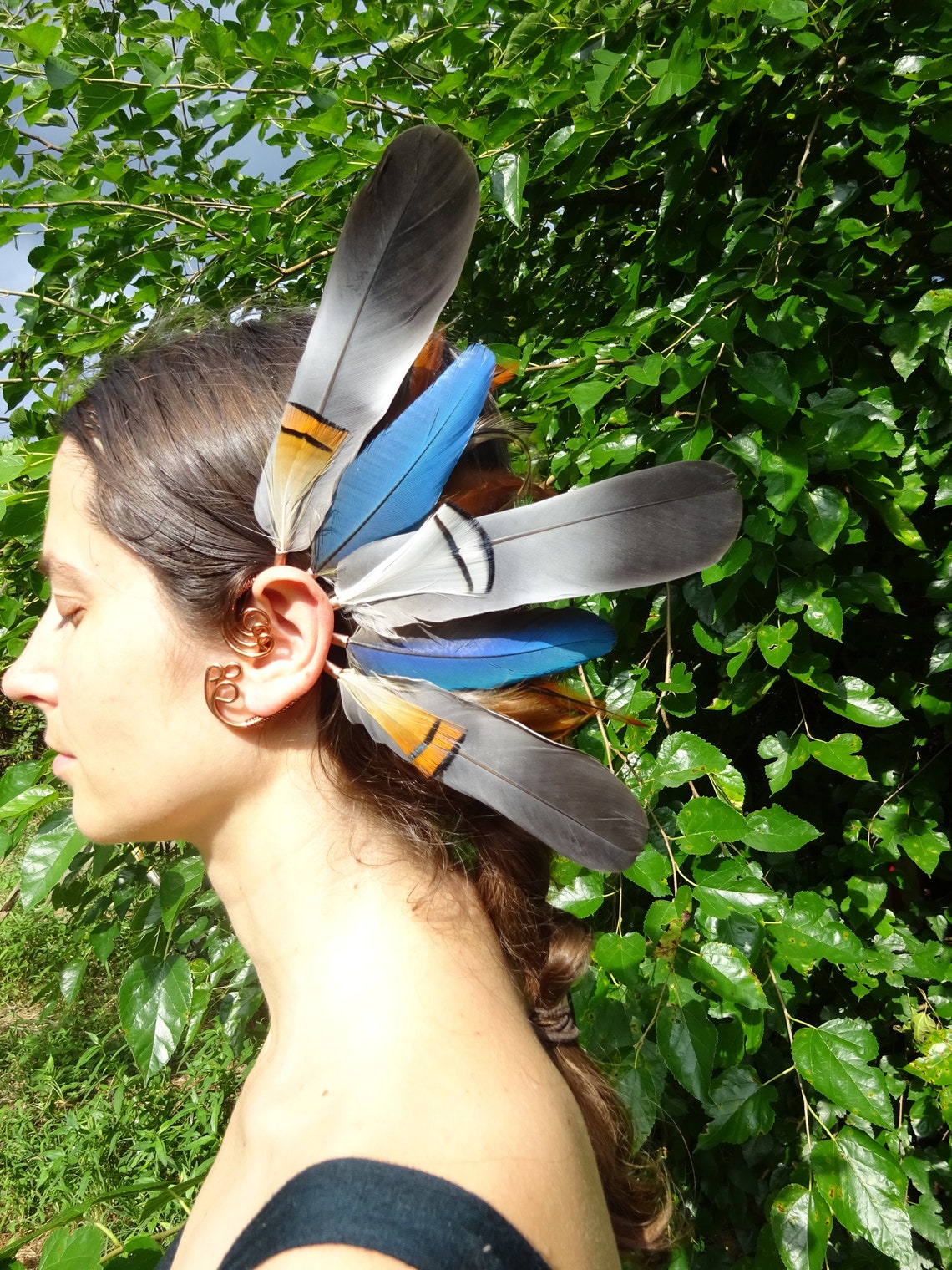 Macaw Feather Wire-wrapped Ear Cuff - Etsy