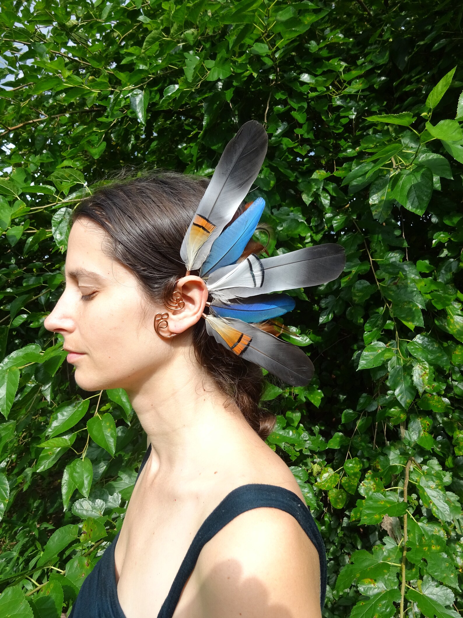 Macaw Feather Wire-wrapped Ear Cuff - Etsy