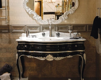 AFRODIT 49" Black Gold Single Sink Bathroom Vanity - Etsy