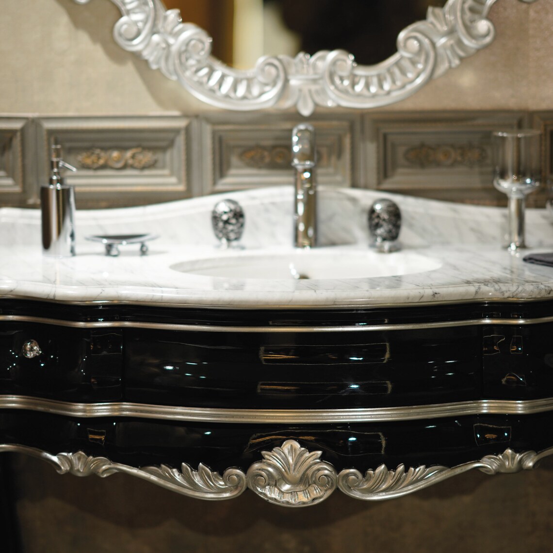 AFRODIT 49 Inch Black Silver Single Sink Bathroom Vanity - Etsy