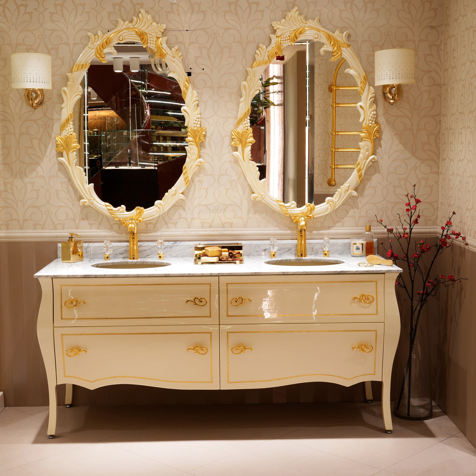 MOMOS 67 Inch Beige Gold Double Sink Bathroom Vanity - Etsy