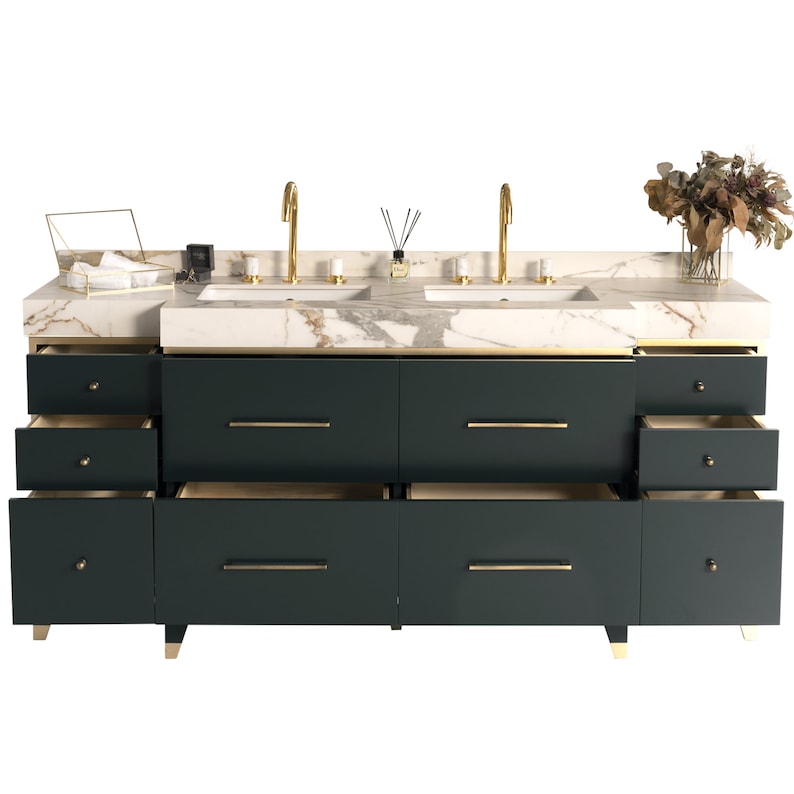 AYASOFYA 72 Inch Green Double Sink Bathroom Vanity - Etsy