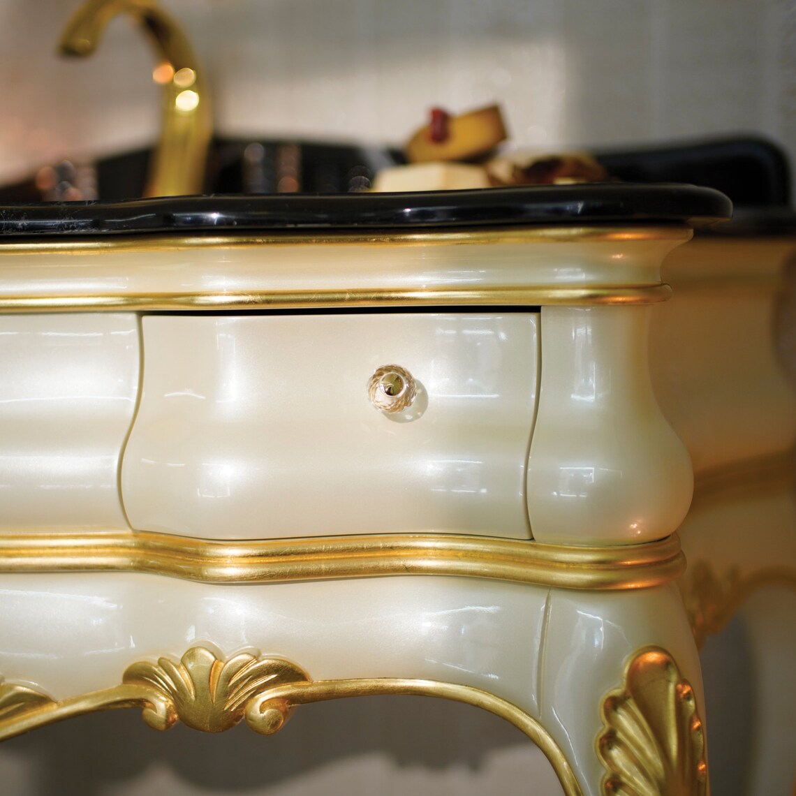 AFRODIT 34" & 49" Beige Gold Single Sink Bathroom Vanity - Etsy