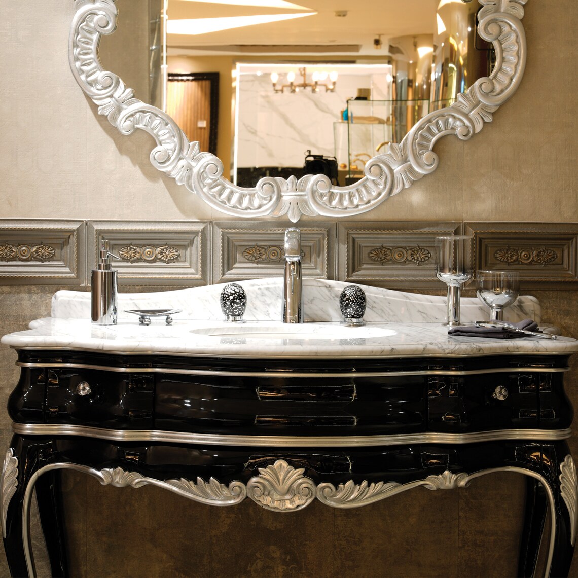 AFRODIT 49 Inch Black Silver Single Sink Bathroom Vanity - Etsy