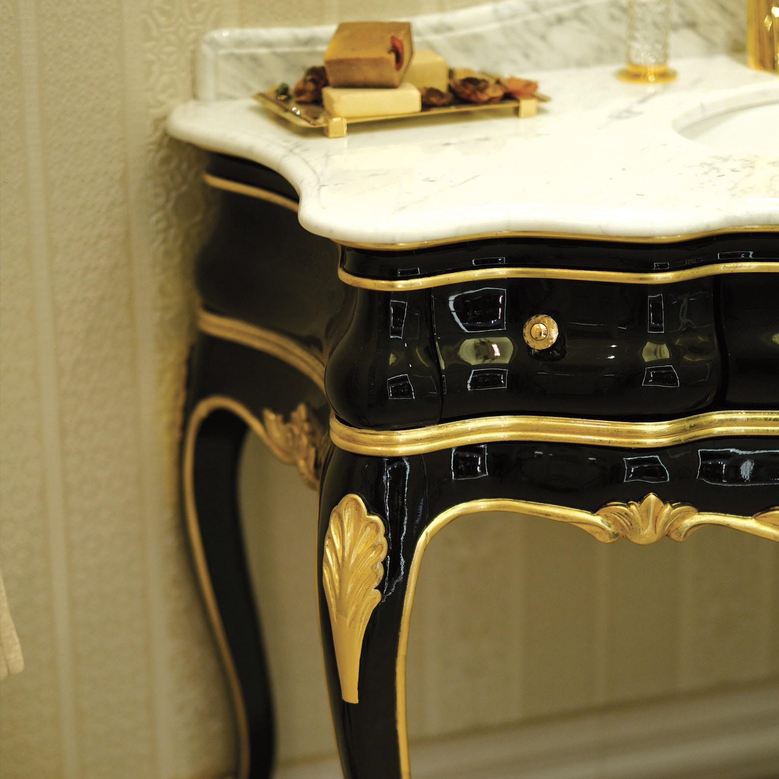 AFRODIT 49" Black Gold Single Sink Bathroom Vanity - Etsy