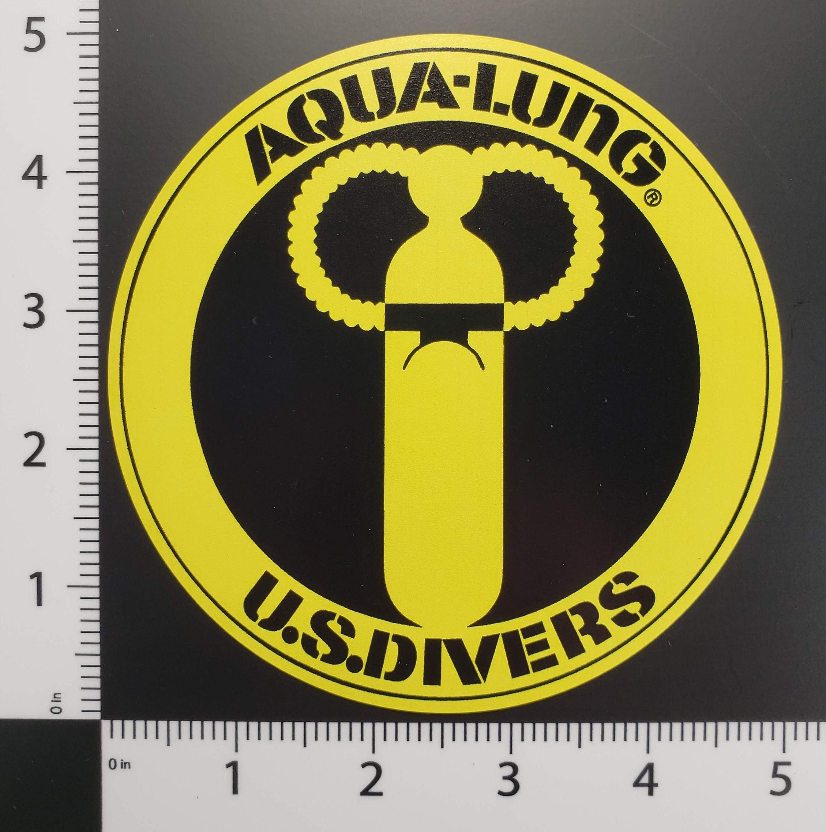 Aqua-lung U.S. Divers Co. 1969 Diving Decal Sticker Repro 6mil UV Vinyl ...