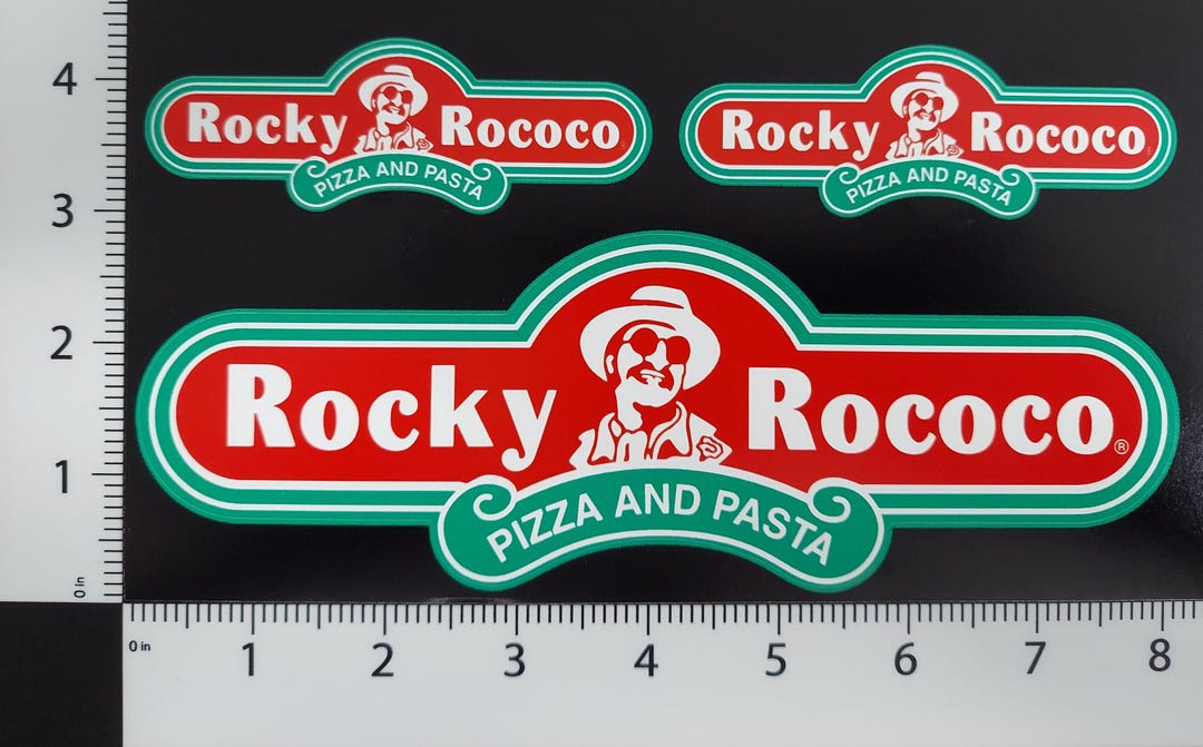 Rocky Rococo Pizza & Pasta 8" and 4'' Vinyl Decal Novelty Sticker 3 ...