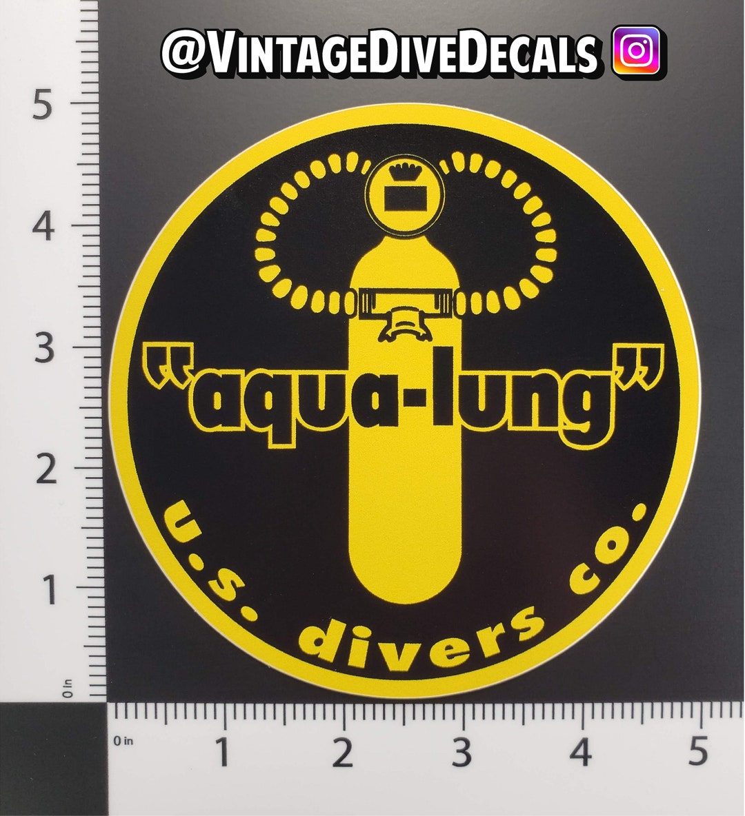 Aqua-lung U.S. Divers Co. Diving Decal Sticker Reproduction 6mil UV ...