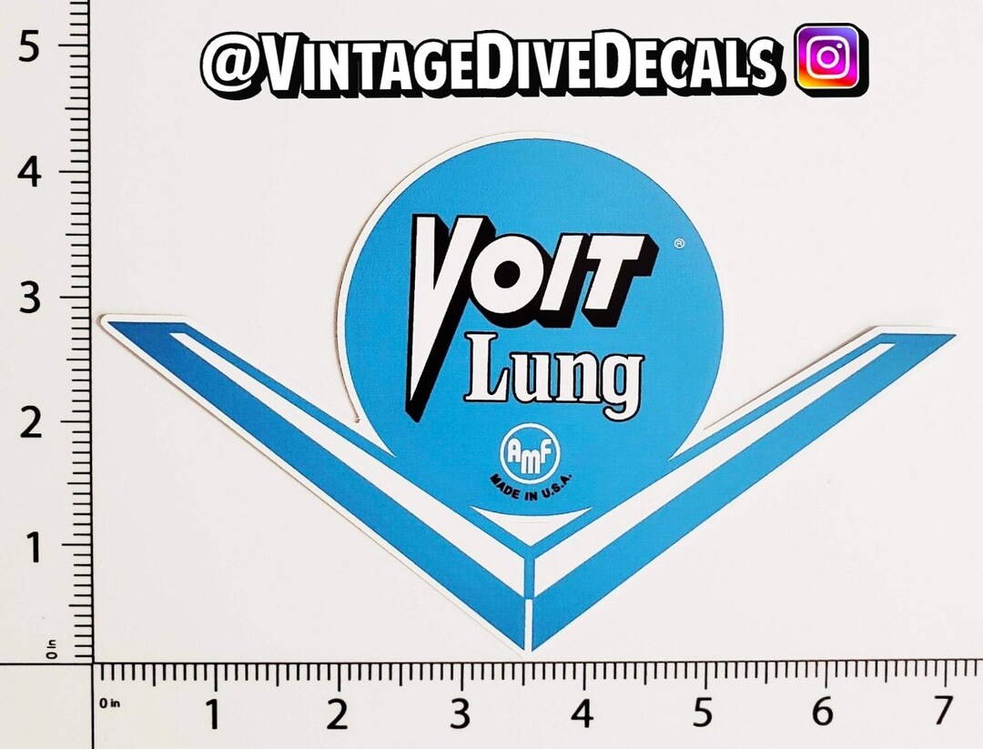 VOIT Lung Blue AMF Scuba Dive Diving Decal Sticker Repro 6mil UV Vinyl ...