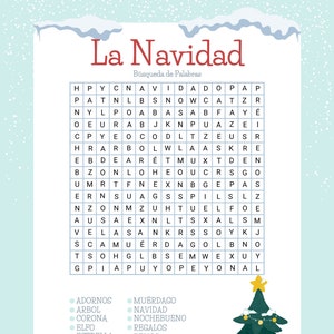 La Navidad Búsqueda De Palabras--christmas Word Search - Etsy