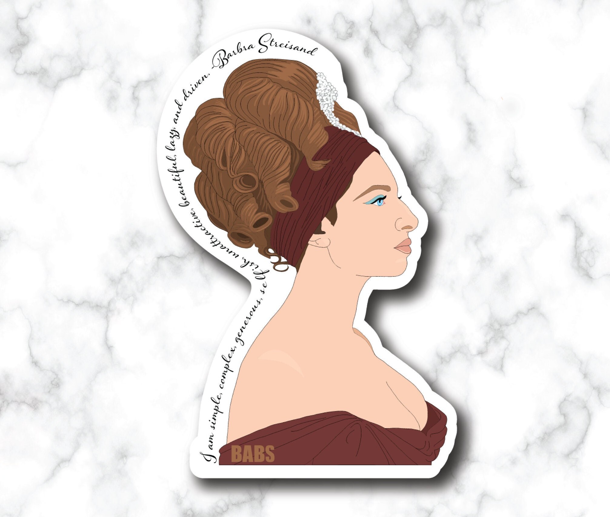 Barbra Streisand Sticker, Old Hollywood Sticker, Vinyl Sticker, Funny ...