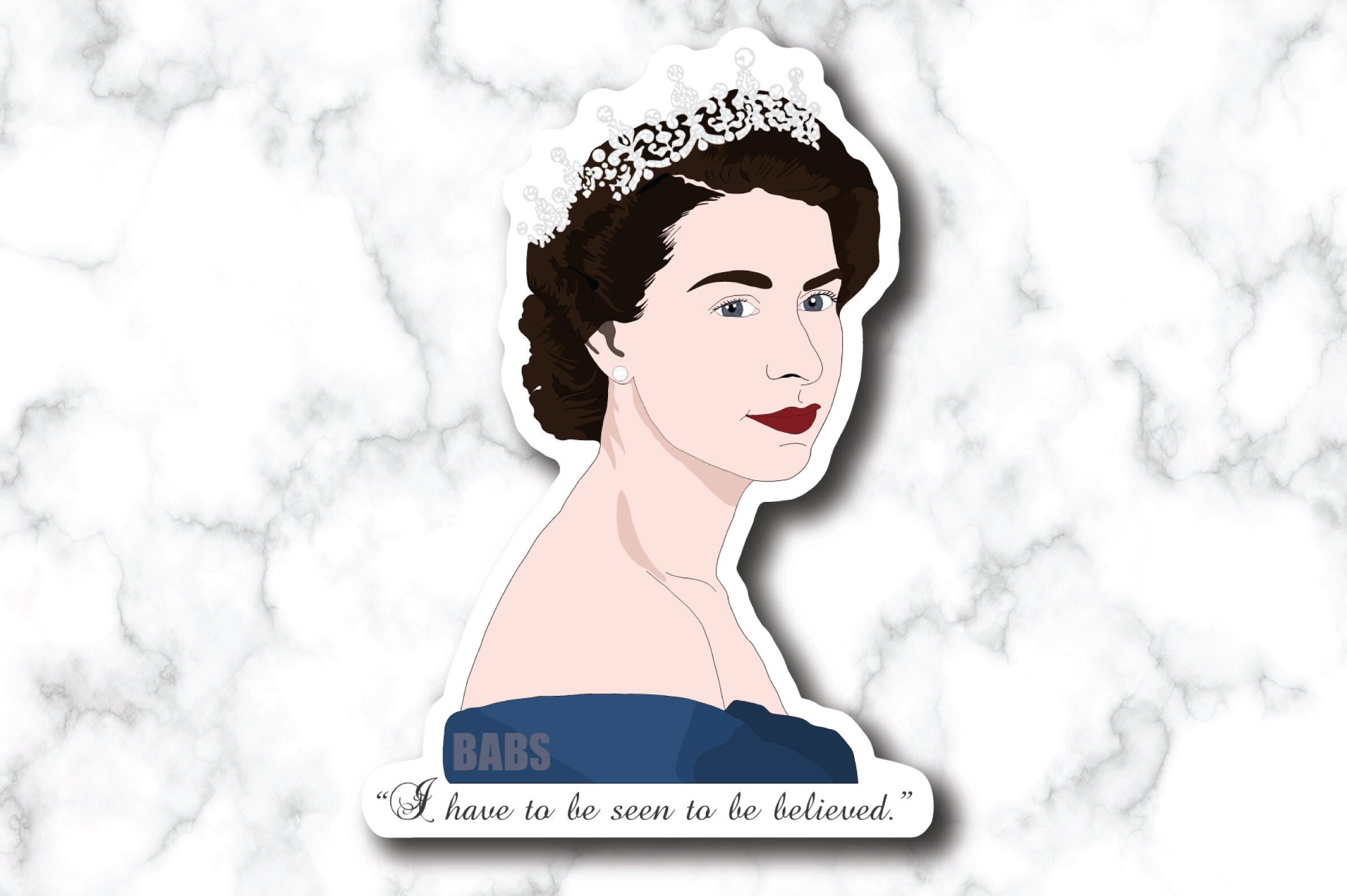Queen Elizabeth Sticker, British Royalty, England, the Crown ...