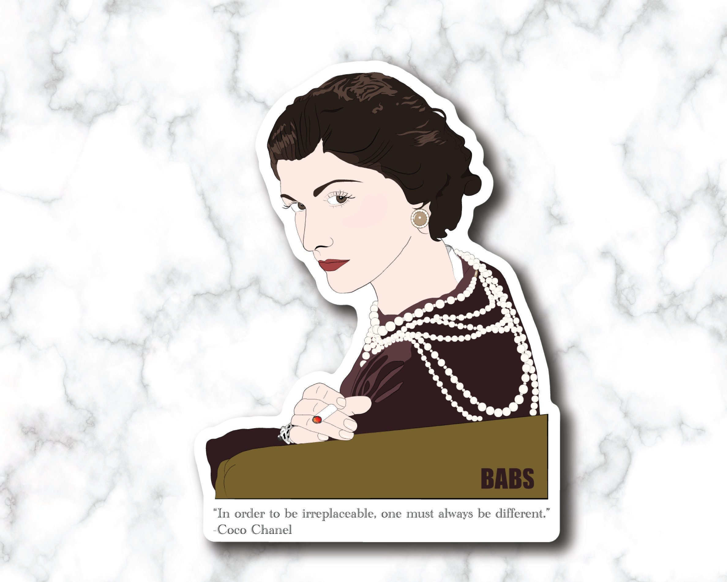 Coco Chanel Waterbottle Vinyl Sticker, Old Hollywood Sticker, Laptop ...